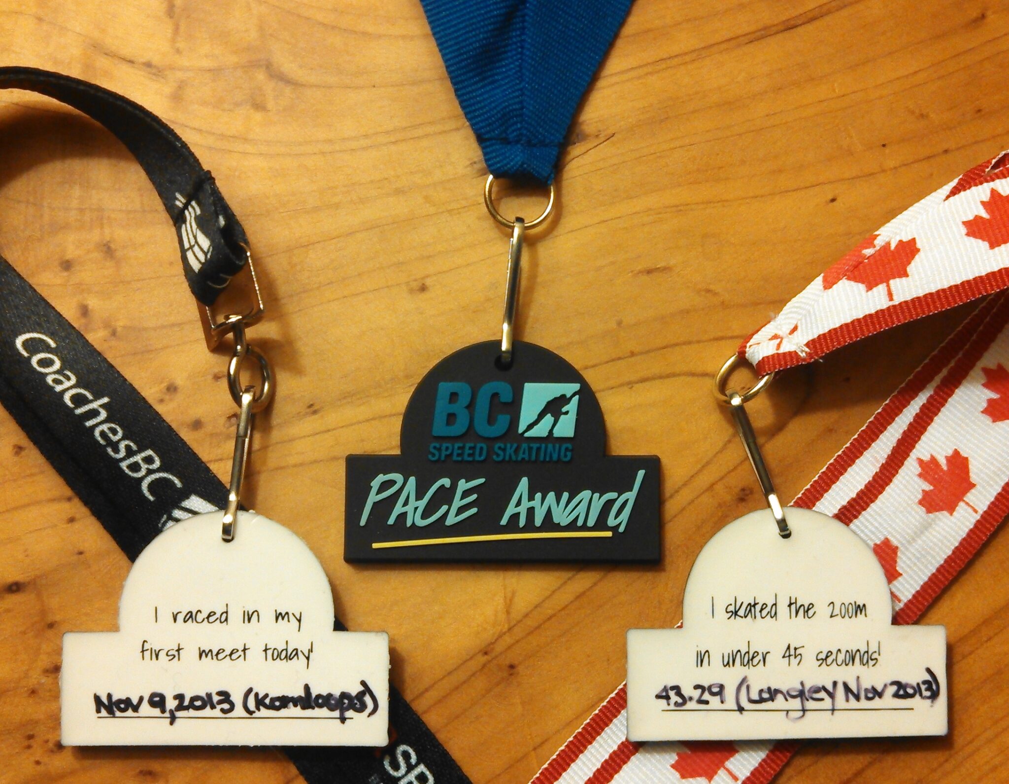 PACE medals – Speed Skating BC